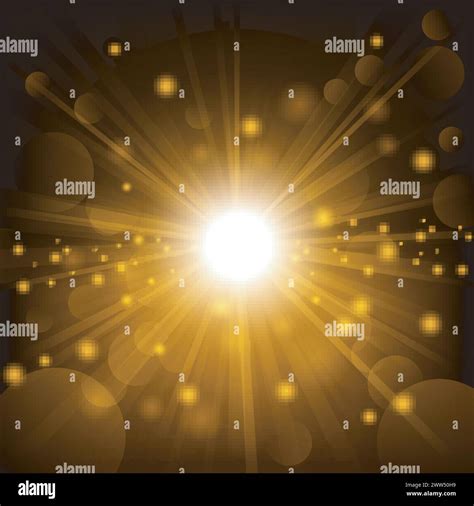 Gold Shine With Lens Flare Background Vector Illustration Stock Vector