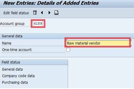 Creation Of Vendor Account Group In SAP