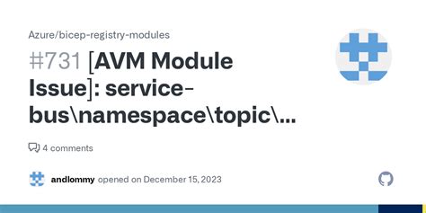 Avm Module Issue Service Busnamespacetopicsubscriptions Support
