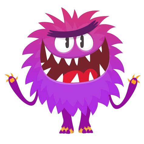 Monstro de desenho animado feliz ilustração vetorial de halloween de