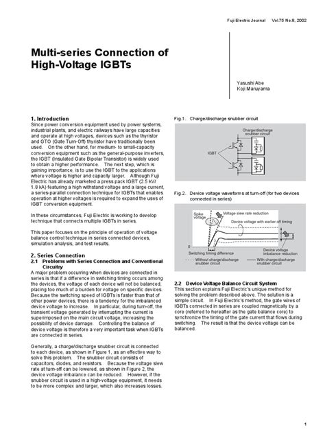 Multi Series Connection High Voltage Igbts Pdf Electrical