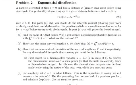 Solved Problem Exponential Distribution A Particle Is Chegg