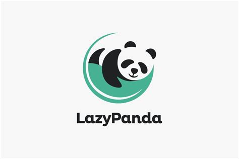 Sleepy Panda Logo Lazy Panda Logo