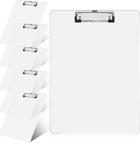 Jetec 100 Sheets Basics Plastic Clear Clipboards Set Of 6
