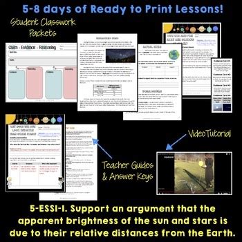 Ngss Ess Th Grade Brightness Of Stars By Juli Cannon Science
