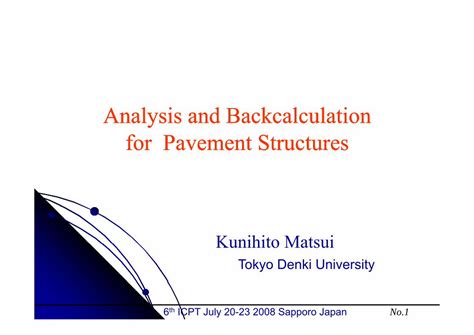 Pdf Analysis And Backcalculation For Pavement Analysis And