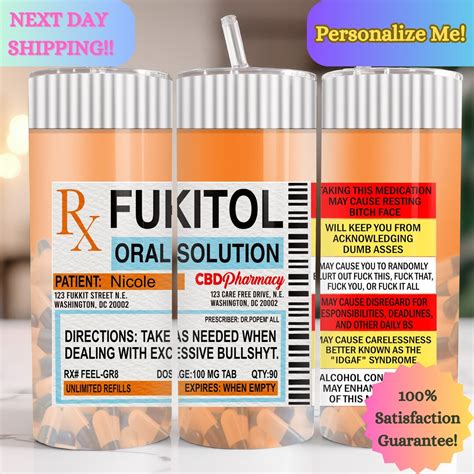 Fukitol Tumbler Personalized Funny 20oz 30oz Tumbler Adult Tumbler
