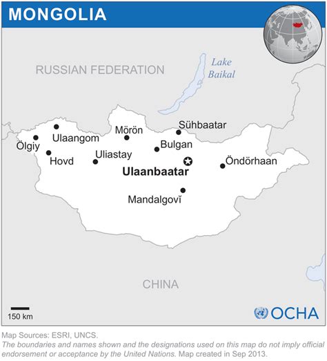 Mongolia Location Map 2013 Ocha