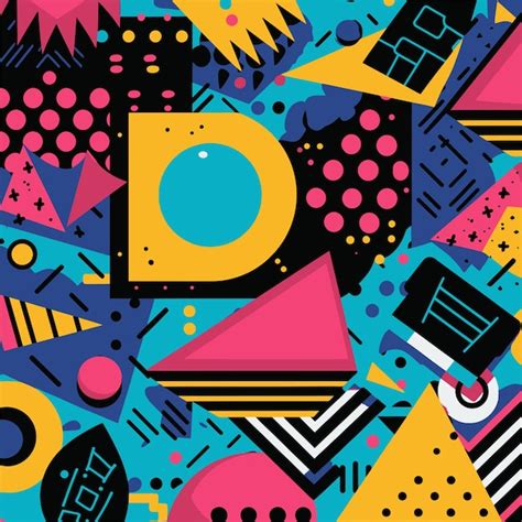 Premium Vector Nostalgic 90s Pattern Retro Vibes And Colorful Delights