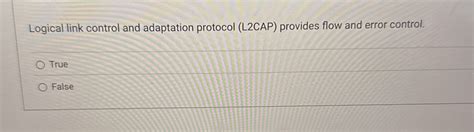 solved logical link control and adaptation protocol l2cap