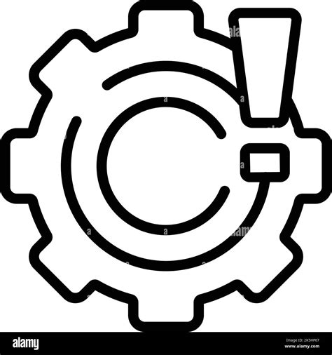 Broken Gear Wheel Icon Outline Vector Safety Consumer Defective