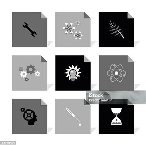 Set Ikon Datar Vektor Sains Ilustrasi Stok Unduh Gambar Sekarang