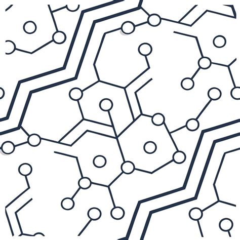 Contemporary Techno Circuits Seamless Pattern Highlighting Structured