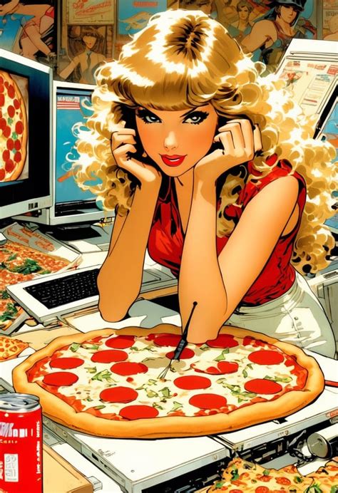 Taylor Swift And Pizza Cant Le Image Created By Nowheremango Tensorart