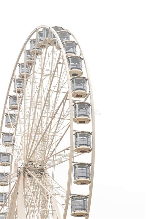 Ferris Wheel On A Light Background Carousel In The City Square Stock