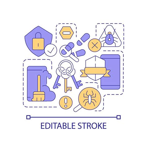 Improve Cybersecurity Concept Icon Smartphone Protection Remove Hacker Delete Viruses