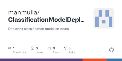 Github Manmulla Classificationmodeldeployment Deploying