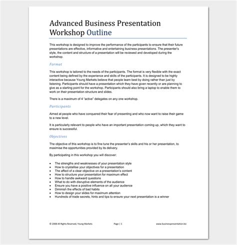 Presentation Outline Template 19 Formats For Ppt Word And Pdf
