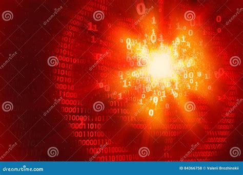 Hacking Computer Security Ddos Attack Abstract Red Binary Background