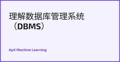 理解数据库管理系统（dbms）