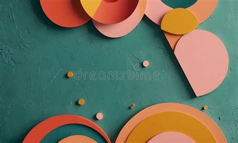 Vibrant Abstract Composition Overlapping Circles In Various Colors Including Pink Orange