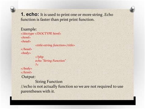 Php String Function Ppt