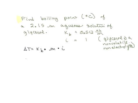 SOLVED Calculate The Boiling Point In Degrees Celsius Of A M Aqueous Solution Of