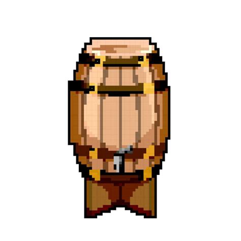 Vintage Barrel Wine Game Pixel Art Vector Illustration 23867127 Vector