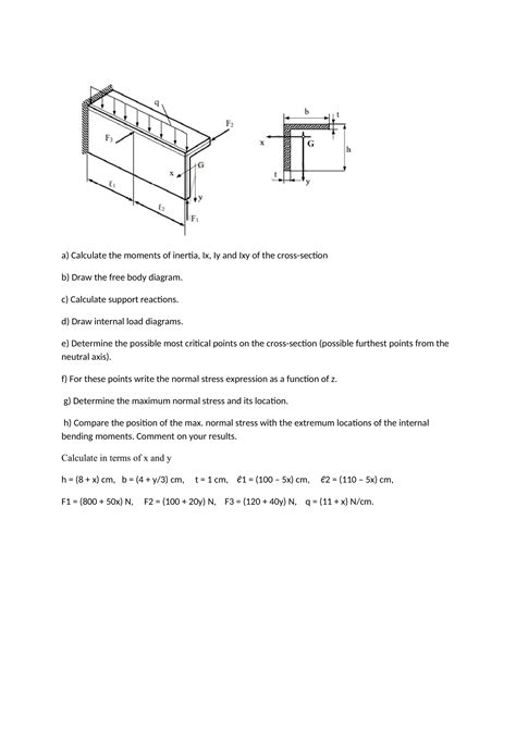 A Calculate The Moments Of Inertia Ix Iy And Ixy Chegg Com