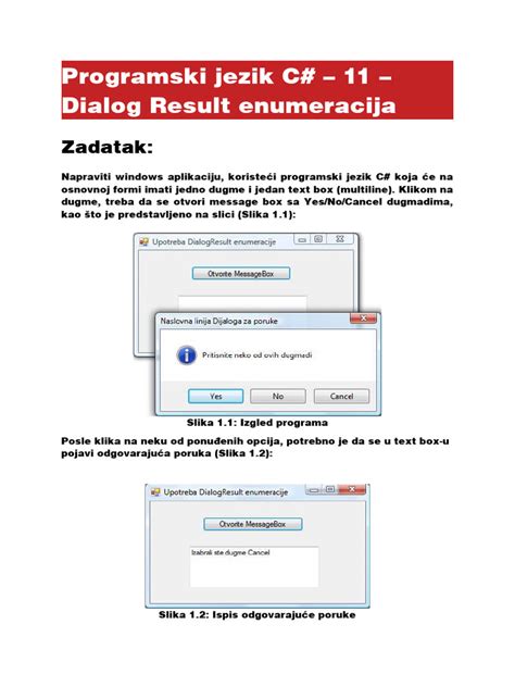 C 11 Dialog Result Enumeracija Pdf