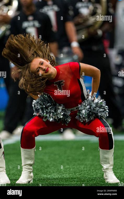 An Atlanta Falcons Cheerleader Performs Before The First Half Of An Nfl