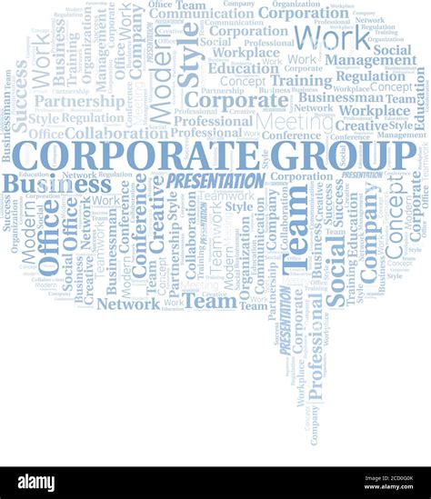 Corporate Group Vector Word Cloud Made With The Text Only Stock Vector