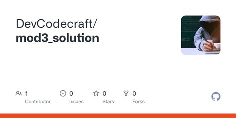 GitHub DevCodecraft Mod Solution