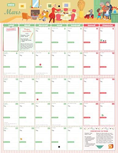 Organiseur Parents séparés Mémoniak calendrier familial mensuel sept déc