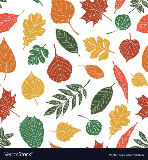 Seamless Pattern With Leaf Abstract Texture Vector Image