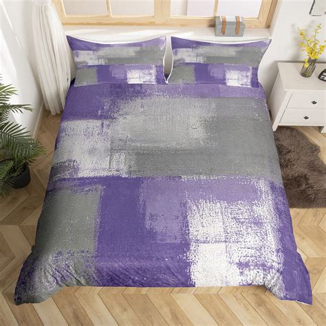 Yst Purple Ombre Comforter Cover Gradient Bed Set Grunge Watercolor