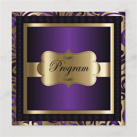 Program Template Purple And Gold Metallic Zazzle