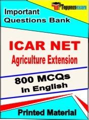 ICAR NET Agriculture Extension Important Questions Answer Book English Objective MCQ February