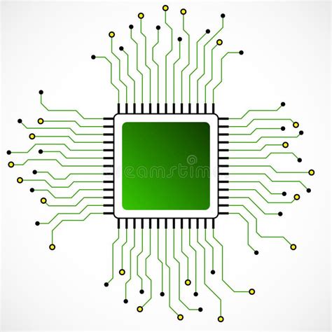 Cpu Microprocessor Microchip Stock Illustration Illustration Of