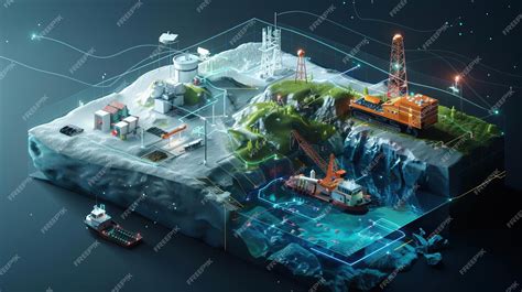 Illustration 3d Model Aidriven Remote Sensing And Geospatial Data