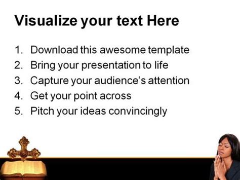Bible Cross Religion Powerpoint Template 0610