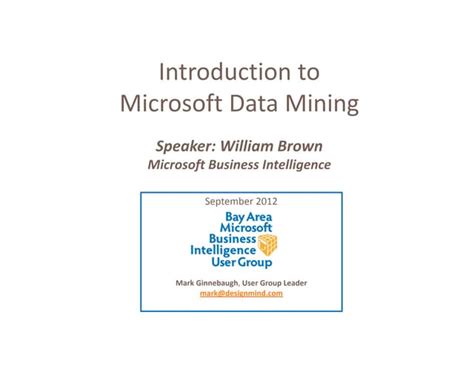 Microsoft Data Mining 2012 Ppt
