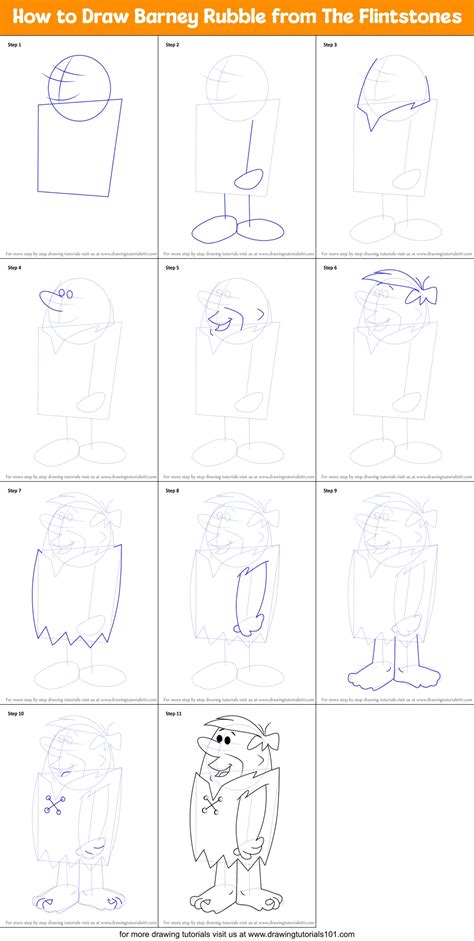 How To Draw Barney Rubble From The Flintstones The Flintstones Step