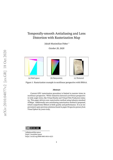 Temporally Smooth Antialiasing And Lens Distortion With Rasterization