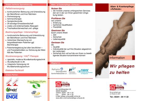 Wir Pflegen Zu Helfen Flyer Pub Alten Krankenpflege Zuhause