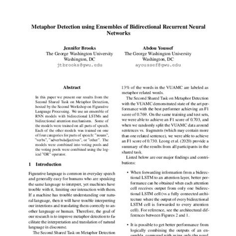Metaphor Detection Using Ensembles Of Bidirectional Recurrent Neural