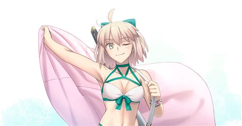 Type Moon 沖田さんまた着物の下に水着着てる しょ～りのイラスト Pixiv