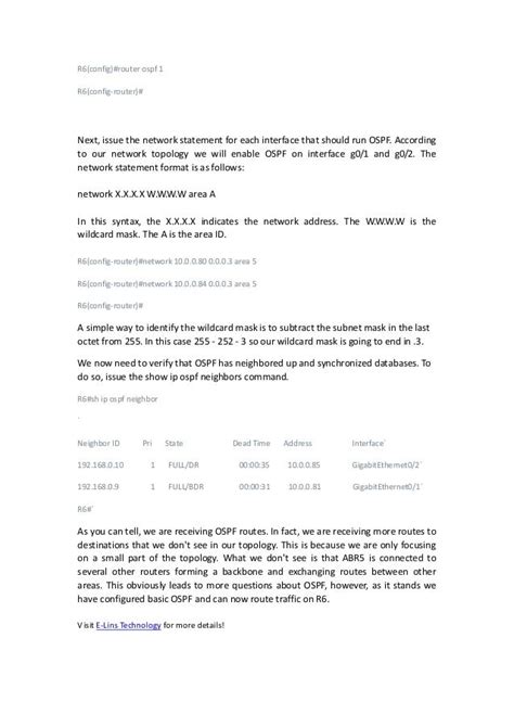 How To Configure The Basic Ospf Pdf Computer Networking Computing