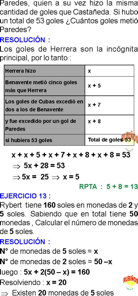 Planteo De Ecuaciones Ejercicios Resueltos Pdf