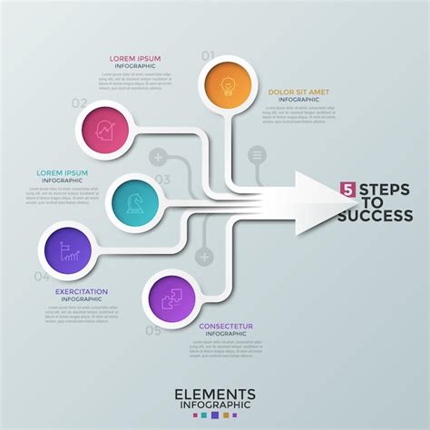 Premium Vector Flowchart Colorful Round Elements With Linear Icons Inside Connected Into